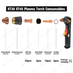 XT30 O-Ring Swirl Ring 249931 Tip Suit Miller Plasma Cutter XT40 on 375 625 X-TREME Cutting Machine Parts PK-37