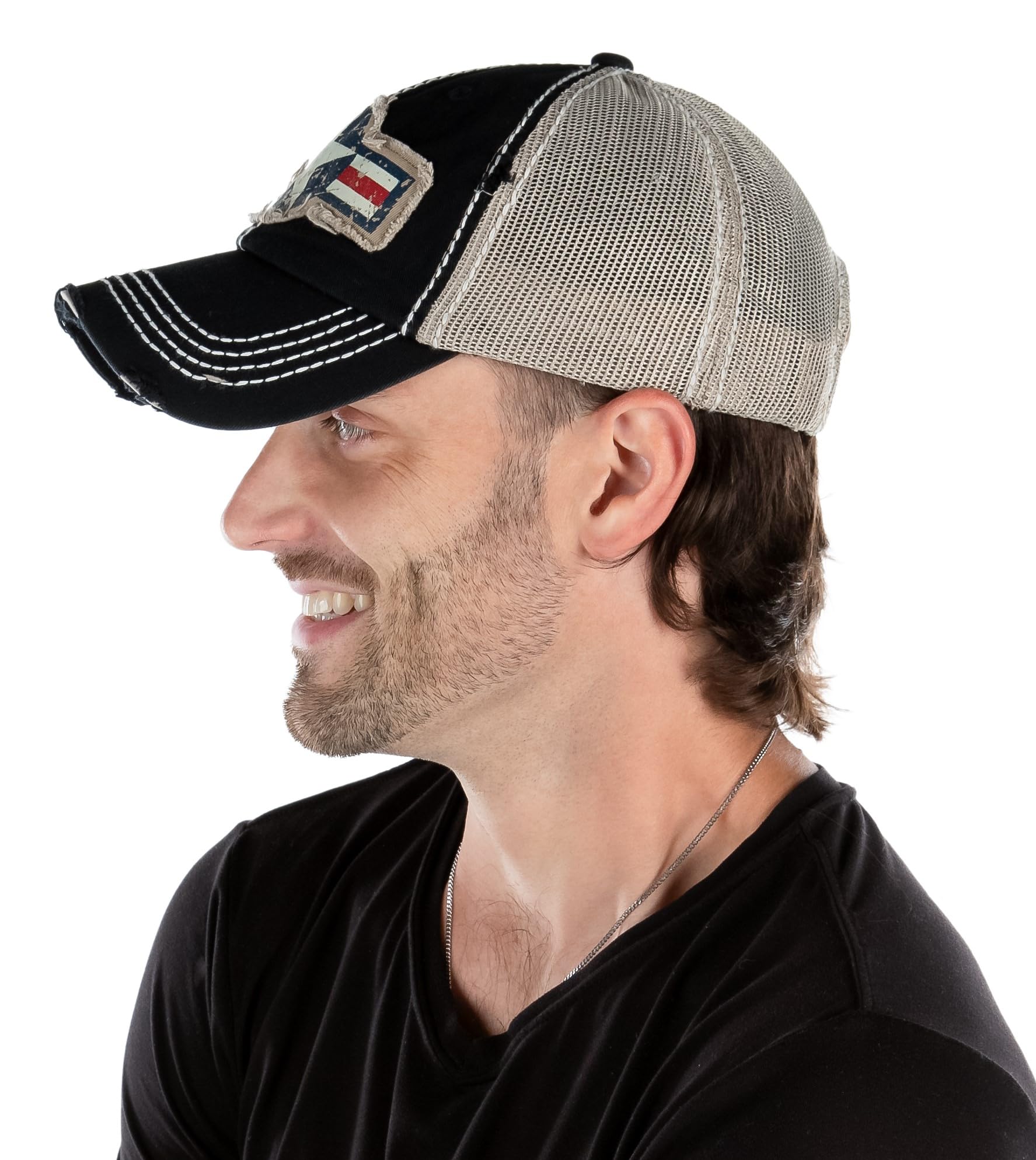 Funky Junque Mens Baseball Cap - Air Force Star Roundel (Black)