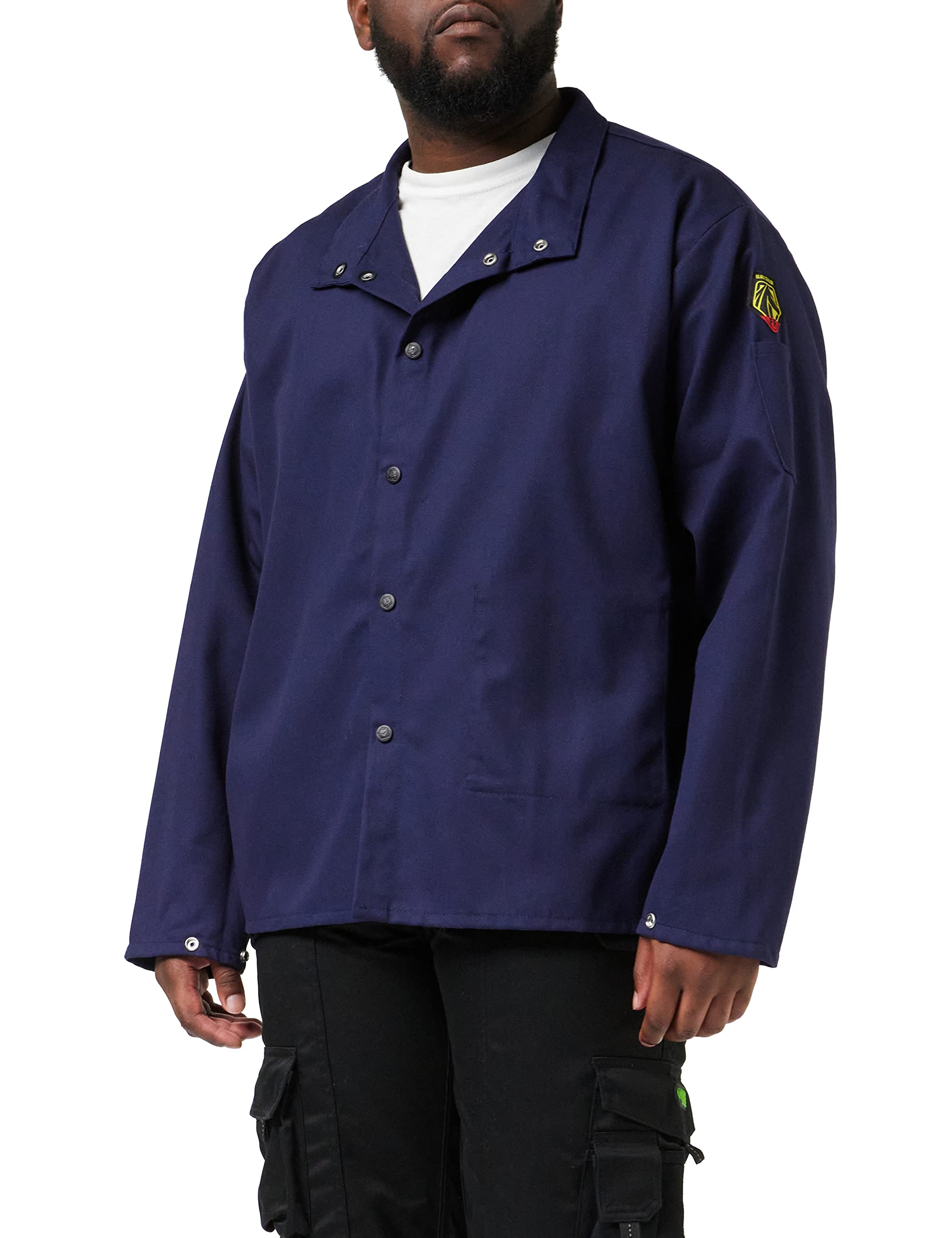 Black Stallion REVCO - FN9-30C-M FN9-30C 30" 9oz. Navy FR Cotton Welding Jacket, Large (Medium)