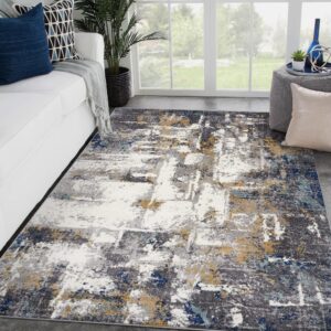 LUXE WEAVERS Gray 8 ft.x 10 ft Hampstead Abstract Area Rug