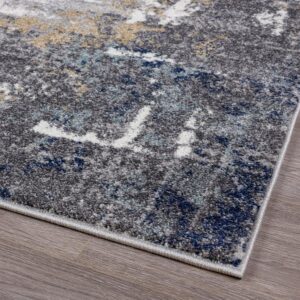 LUXE WEAVERS Gray 8 ft.x 10 ft Hampstead Abstract Area Rug