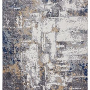 LUXE WEAVERS Gray 8 ft.x 10 ft Hampstead Abstract Area Rug