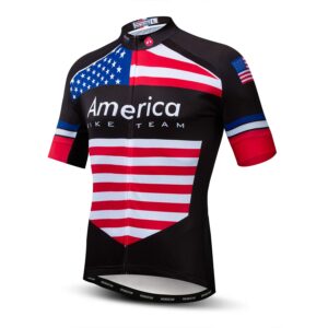 men's cycling jersey short sleeve mtb bicycle clothing biking top bike shirt usa america team size l