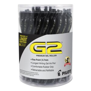 pilot 84065 g2 premium retractable gel ink pen, refillable, black ink, fine/0.7mm, 36/pack