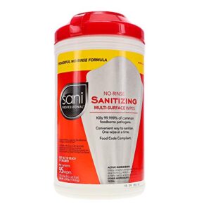 sani professional table turners no-rinse sanitizing wipes, 18 oz, 95 count (pack of 6)