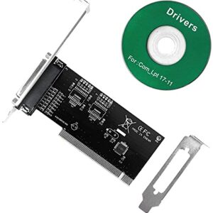 GODSHARK PCI to DB25 LPT Parallel Port Expansion Card with Low Profile Bracket, PCI Parallel Port Converter Adapter Controller for Desktop PC Printer