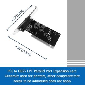 GODSHARK PCI to DB25 LPT Parallel Port Expansion Card with Low Profile Bracket, PCI Parallel Port Converter Adapter Controller for Desktop PC Printer