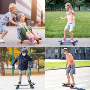 ChromeWheels Skateboards 22 inch Complete Skateboard Deck Mini Cruiser for Kids Boys Girls Youths Beginners, Fire