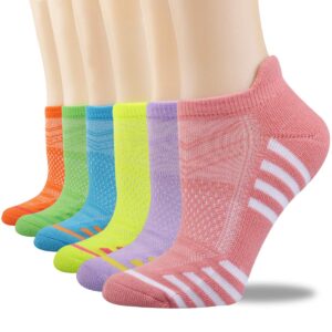 fundency 6 pack women ankle athletic socks low cut breathable running tab socks with cushion sole