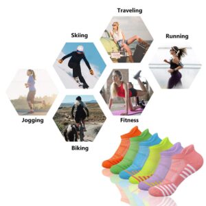 FUNDENCY 6 Pack Women Ankle Athletic Socks Low Cut Breathable Running Tab Socks with Cushion Sole