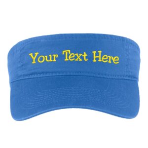 custom visor hat embroider your own text customized adjustable fit men women visor cap (ultramarine)