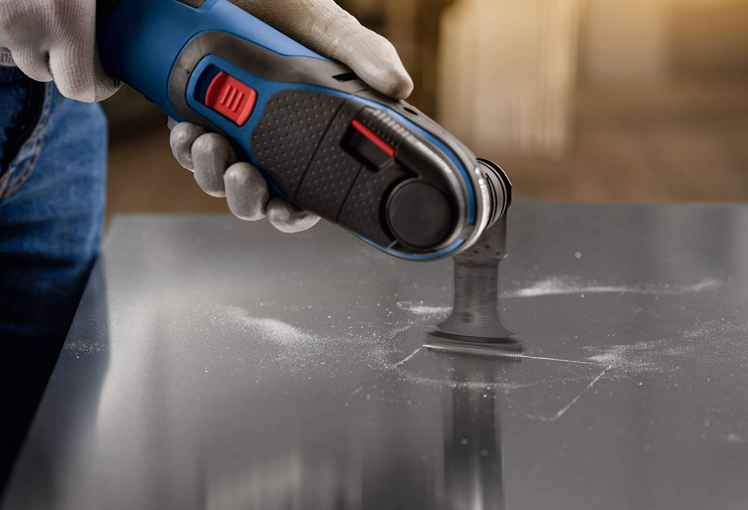 BOSCH OSP200CC 1-Piece 2 In. StarlockPlus Oscillating Multi Tool Metal & More Curved-Tec Carbide Extreme Plunge Cut Blade for Heavy-Duty Applications in Metal (Nails and Staples), Wood with Nails, PVC