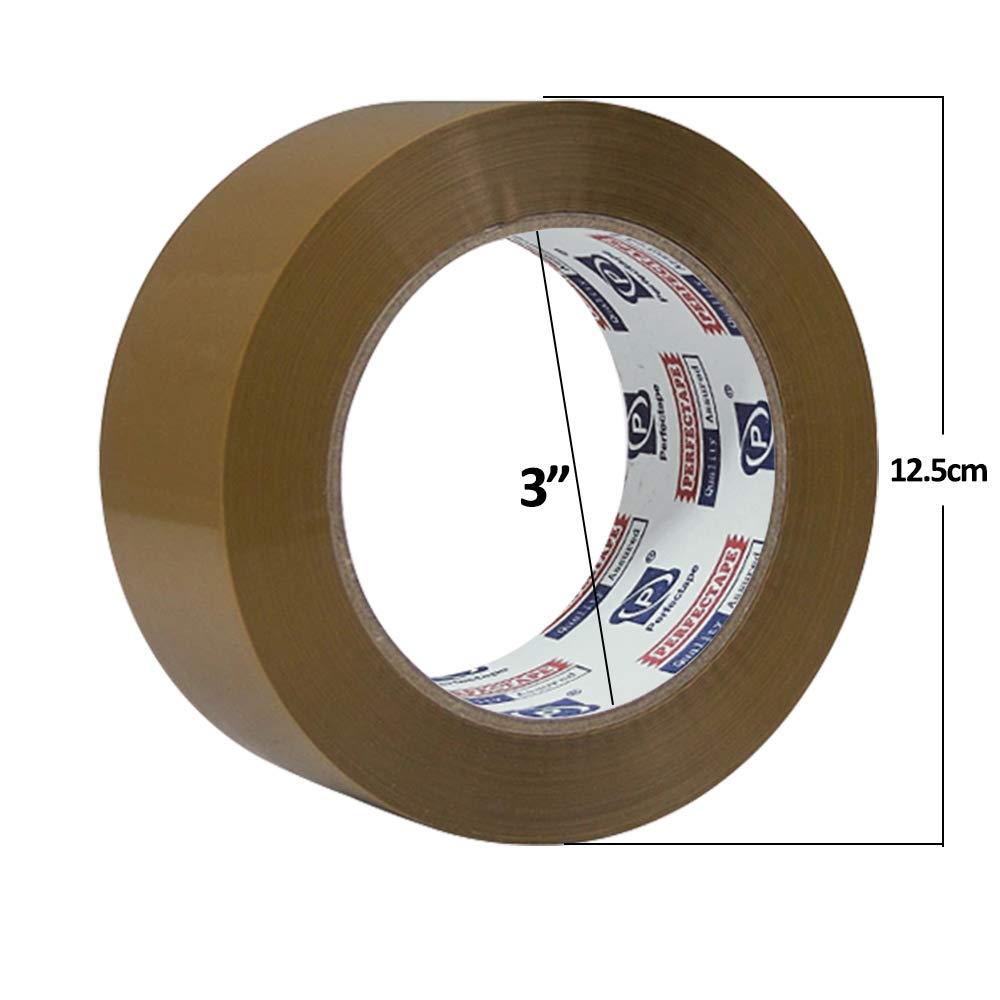 PERFECTAPE Heavy Duty Brown Packing Tape 6 Rolls, Total 660Y, 2.7 mil, 1.88 inch x 110 Yards, Ultra Strong, Refill for Packaging and Shipping(Not Paper Tape)