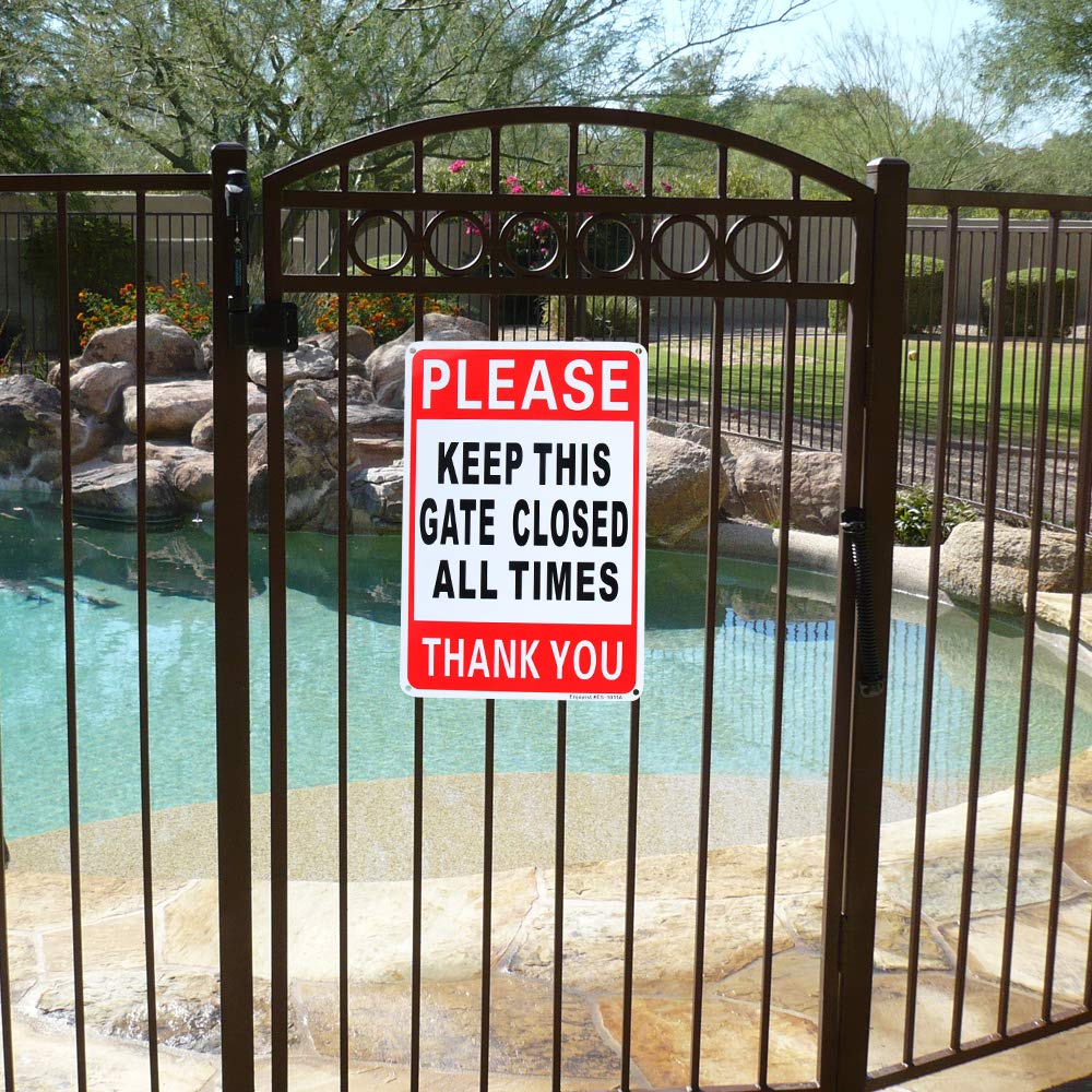 2-Pack Please Keep This Gate Closed Sign 10"x 7" .04" Aluminum Reflective Sign Rust Free Aluminum-UV Protected and Weatherproof