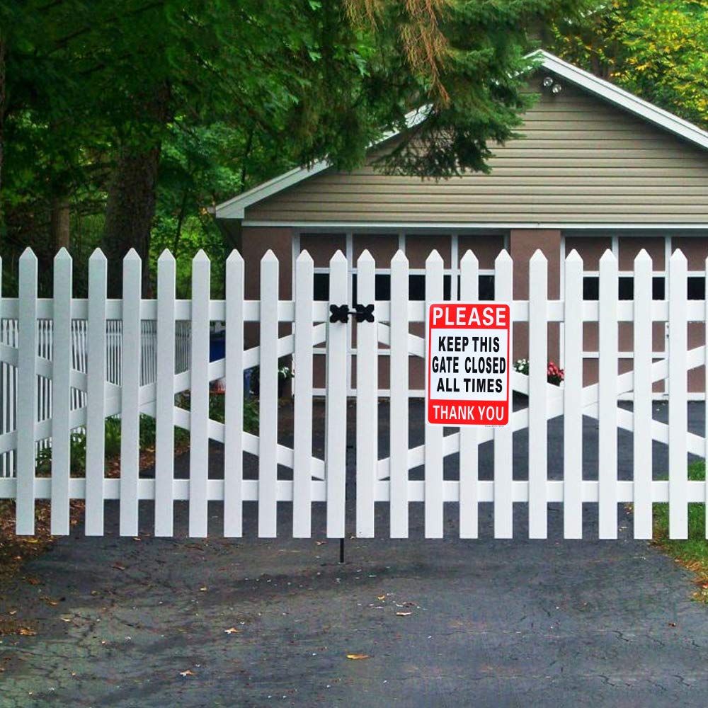 2-Pack Please Keep This Gate Closed Sign 10"x 7" .04" Aluminum Reflective Sign Rust Free Aluminum-UV Protected and Weatherproof