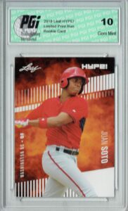 juan soto 2018 leaf hype #15 only 5000 made rookie card pgi 10