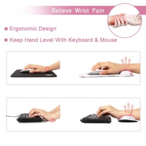 iCasso Keyboard Wrist Rest and Mouse Wrist Rest Pad, Made of Memory Foam, Ergonomic Support, Easy Typing and Relieve Wrist Pain, Perfect for Gaming, Computer, Office, Laptop (Butterfly Girl)