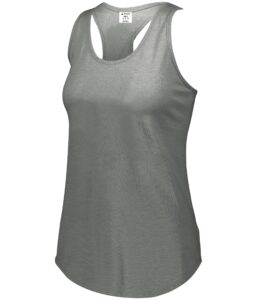 augusta sportswear girls lux tri-blend tank, grey heather, l