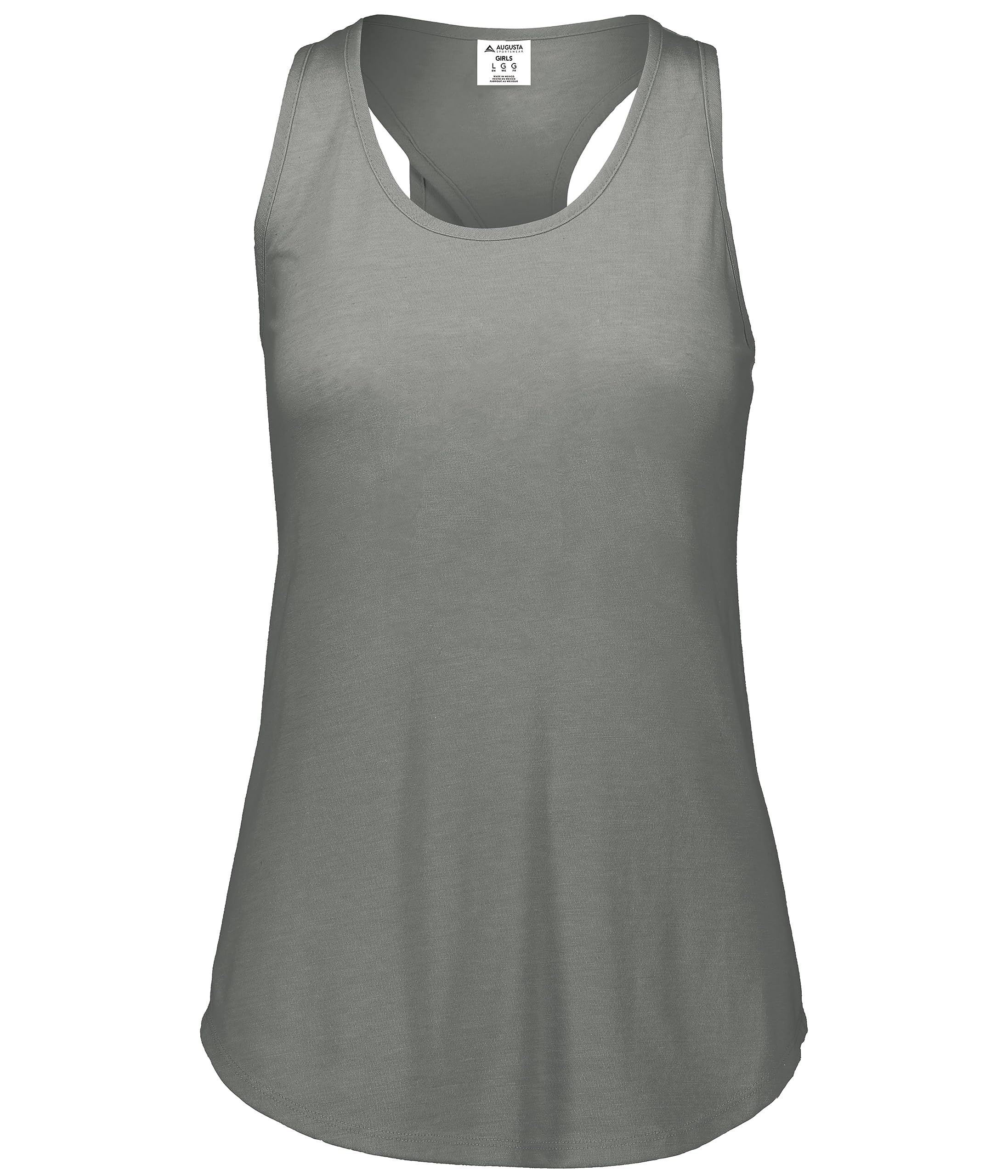 Augusta Sportswear Girls Lux Tri-Blend Tank, Grey Heather, L