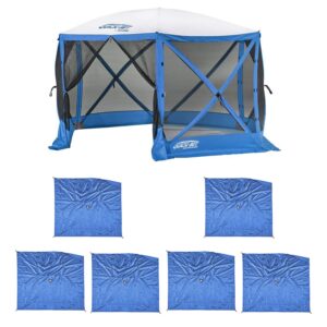 clam quick set escape sport tailgating shelter tent + wind & sun panels (6 pack)