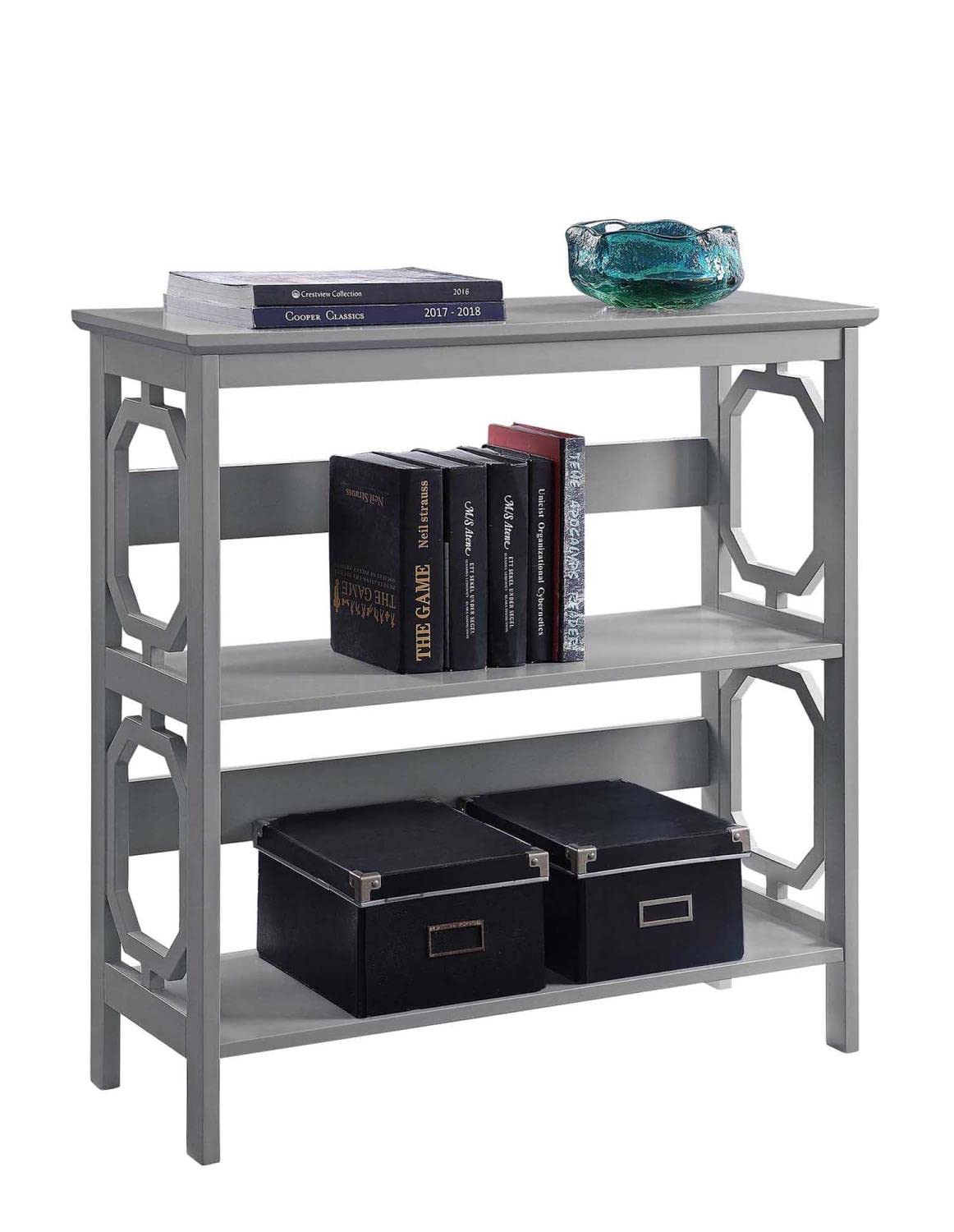 Convenience Concepts Omega 3 Tier Bookcase, Gray