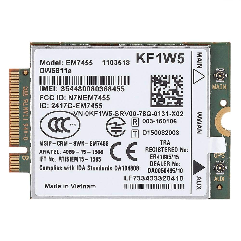 4G Module, Replacement Qualcomm 4G LTE WWAN NGFF Card Module Wireless EM7455 for Dell DW5811e