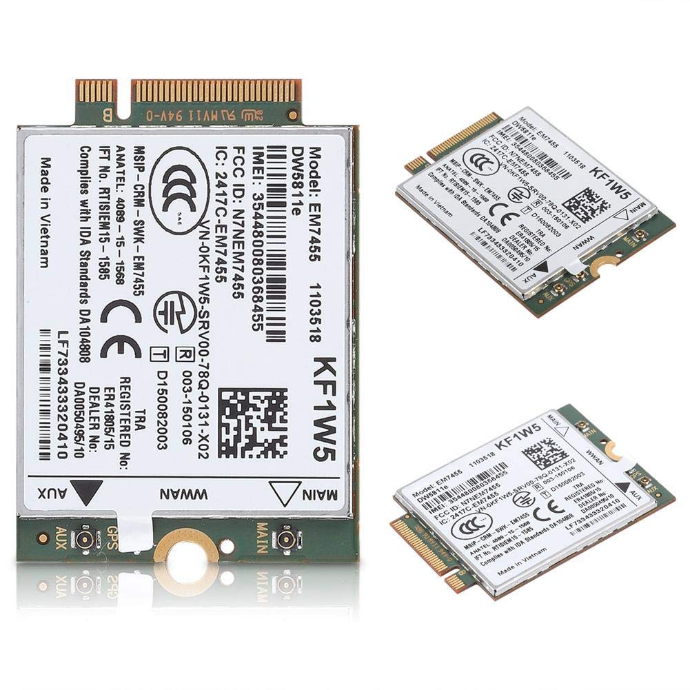 4G Module, Replacement Qualcomm 4G LTE WWAN NGFF Card Module Wireless EM7455 for Dell DW5811e