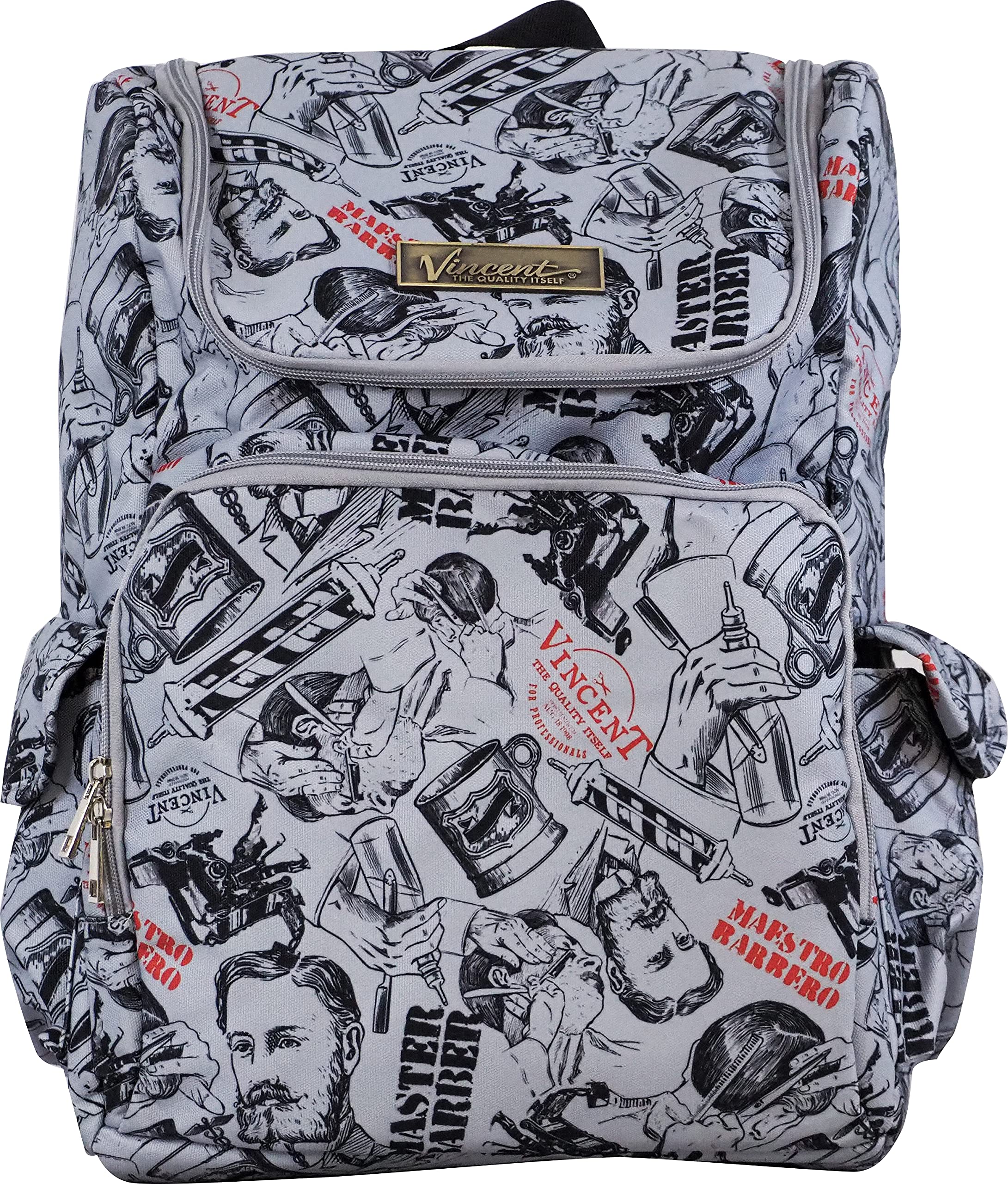 Vincent Master Backpack Travel Stylist Barber Bag (Silver)