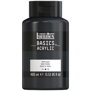 liquitex basics acrylic paint, 400ml (13.5-oz) bottle, ivory black