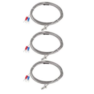 uxcell k-type thermocouple temperature sensors m6 thread probe with 2m/6.6ft wire 3pcs