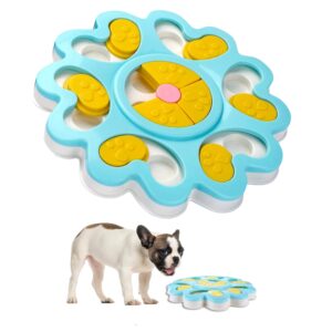 nydream dog puzzle toys-puppy treat dispenser dog toys with non-slip/increase iq/interactive flower slow dispensing feeding pet dog training games feeder for mini dog puppies