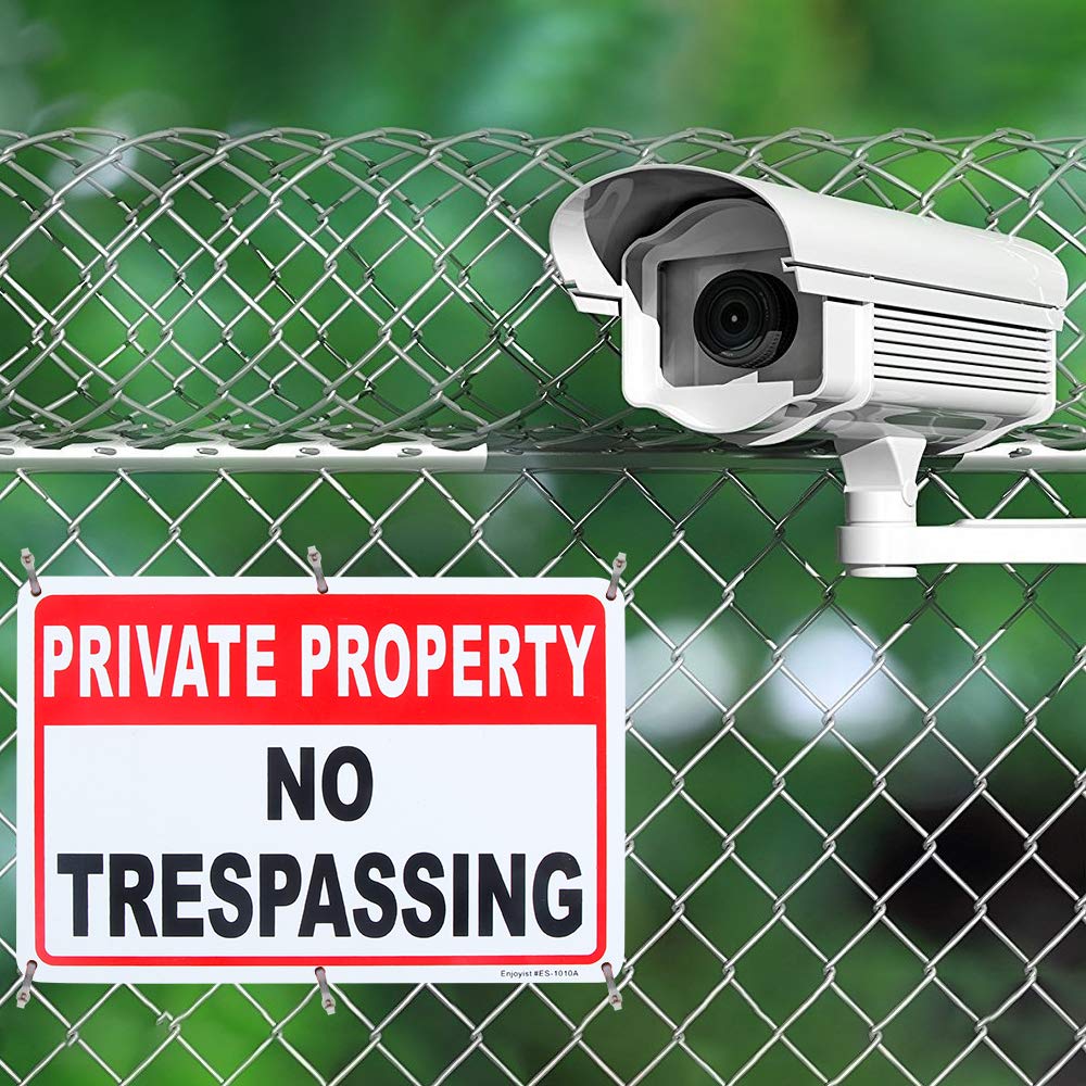 3 Pack Private Property No Trespassing Sign 10"x 7" .04" Aluminum Reflective Sign Rust Free Aluminum-UV Protected and Weatherproof