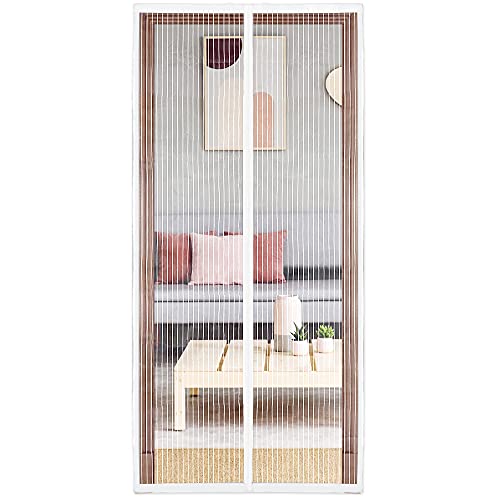 innotree Upgraded Magnetic Screen Door with 36 Magnets Heavy Duty Mesh Curtain, Fits Doors Up to 38"x82", Hands Free Dogs Cats Pet Friendly Door Screen, White