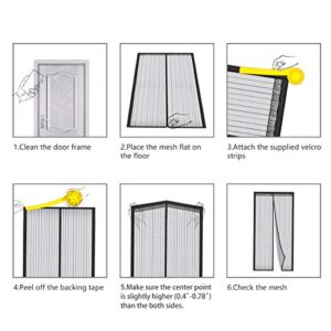 innotree Upgraded Magnetic Screen Door with 36 Magnets Heavy Duty Mesh Curtain, Fits Doors Up to 38"x82", Hands Free Dogs Cats Pet Friendly Door Screen, White