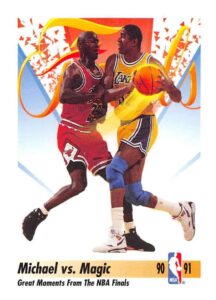 1991-92 skybox basketball #333 michael jordan/magic johnson chicago bulls/los angeles lakers official nba trading card