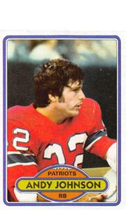 1980 topps #372 andy johnson new england patriots nfl football card nm-mt