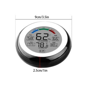 Digital Hygrometer Indoor Thermometer Humidity Gauge with Touchscreen Humidity Monitor Indicator Room Thermometer with Temperature Humidity Gauge for Home Office Greenhouse