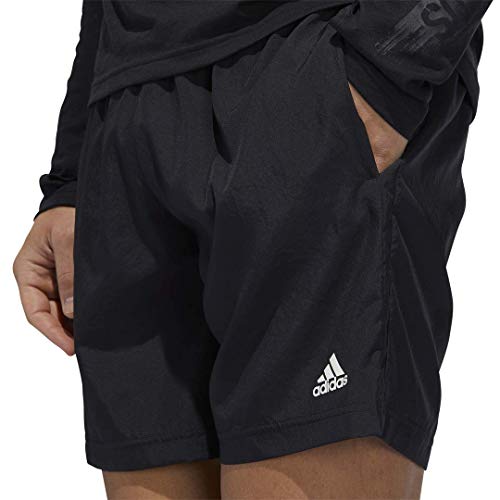 adidas Men's Run It Short Personal Best 3-Stripes Black Small 9"