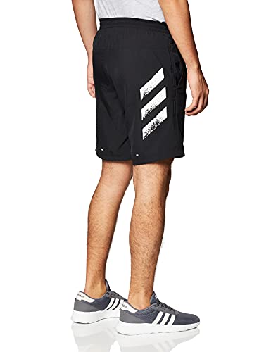 adidas Men's Run It Short Personal Best 3-Stripes Black Small 9"