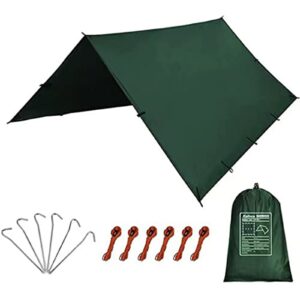 kalinco waterproof camping tarp tent hammock rain fly, 10x10ft/10x15ft, mutifunctional tent footprint lightweight tarp for camping, hiking and survival shelter