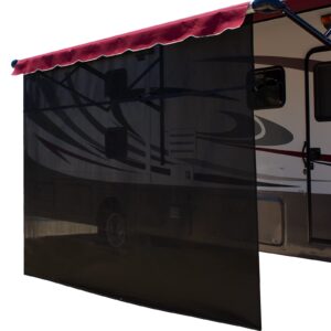 shadepro - vista shade - rv awning shade screen - zipper sun screen installs in seconds - solar mesh blocks 87% of sunlight - the original camper sunscreen shade for awnings - 17' x 8' - black