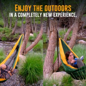 Ryno Tuff XL 2 Person Camping Hammock with Mosquito Net & Rain Fly - Compact Double Hammock with Bug Net, Tarp, Pocket, Tree Straps & Heavy Duty Carabiners - Parachute Grade Nylon Holds Over 600lbs