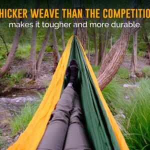 Ryno Tuff XL 2 Person Camping Hammock with Mosquito Net & Rain Fly - Compact Double Hammock with Bug Net, Tarp, Pocket, Tree Straps & Heavy Duty Carabiners - Parachute Grade Nylon Holds Over 600lbs