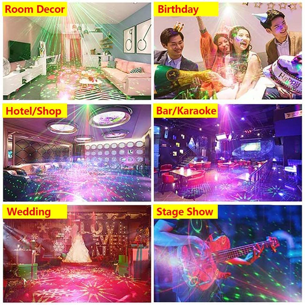 Party Lights DJ Disco Lights SUPERNAL Sound Activated LED Strobe Effect Projector Stage Lights with Remote Control for Wedding Birthday Christmas Karaoke Dance Concert