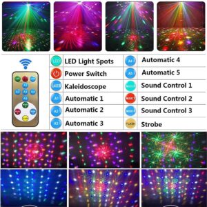 Party Lights DJ Disco Lights SUPERNAL Sound Activated LED Strobe Effect Projector Stage Lights with Remote Control for Wedding Birthday Christmas Karaoke Dance Concert