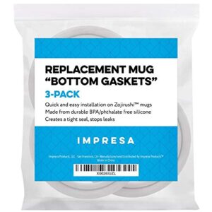 IMPRESA 3 Pack Replacement Gaskets compatible with Zojirushi Mug, 20 & 16 Ounce - BPA/Phthalate/Latex-Free Compatible with SM-SA60-BA SM-SA48-BA