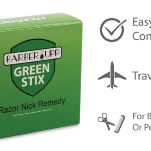 BARBERUPP Styptic Stick Shave Accessories (Green Stix, 6-Pack) Stops Bleeding For Razor Nicks For Men & Women - Sanitary and Great For Barbers or Personal