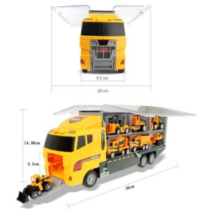 Joyfia Toys for Boys, 11 in 1 Engineering Die-cast Construction Car Toddler Toys, Excavator Dumper Bulldozer, Kids Transport Carrier Truck Vehicles Gifts for Age 3 4 5 6 7 Year Old Boys