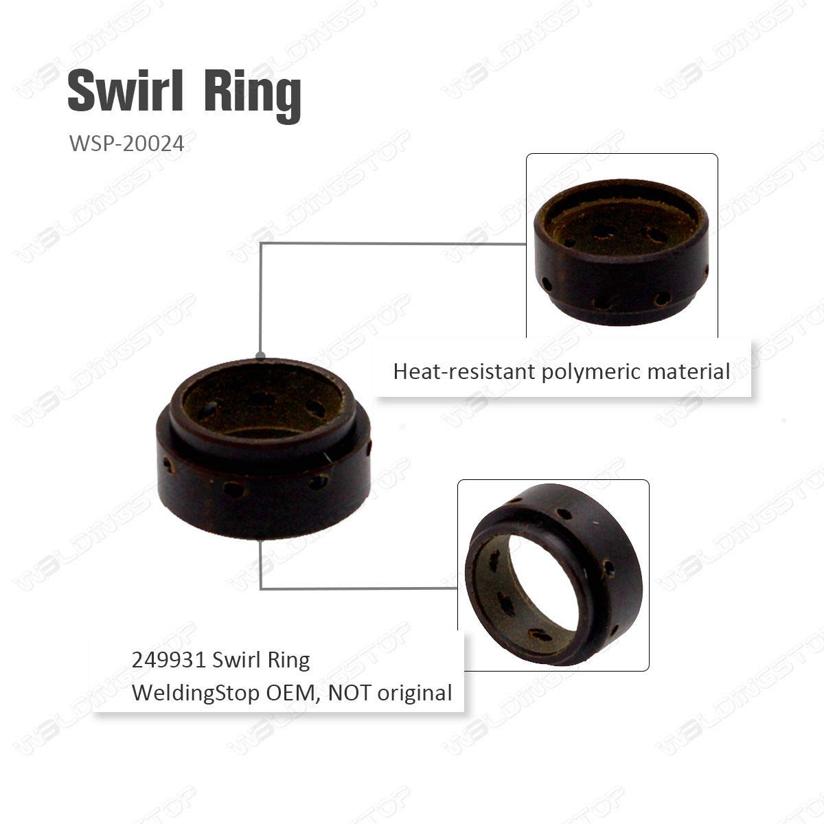 Electrode 249926 Swirl Ring 249931 O-Ring 249969 40A Tip 249928 Nozzle for Plasma Cutting Miller Spectrum 375 625 Cutter Torch 30pieces