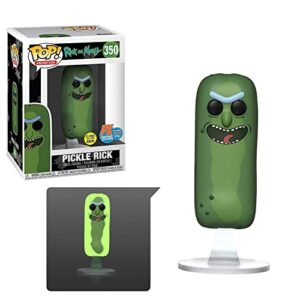 funko san diego comic-con 2019 pop! rick & morty: pickle rick glow-in the-dark vinyl figure, multicolor, 3.75"